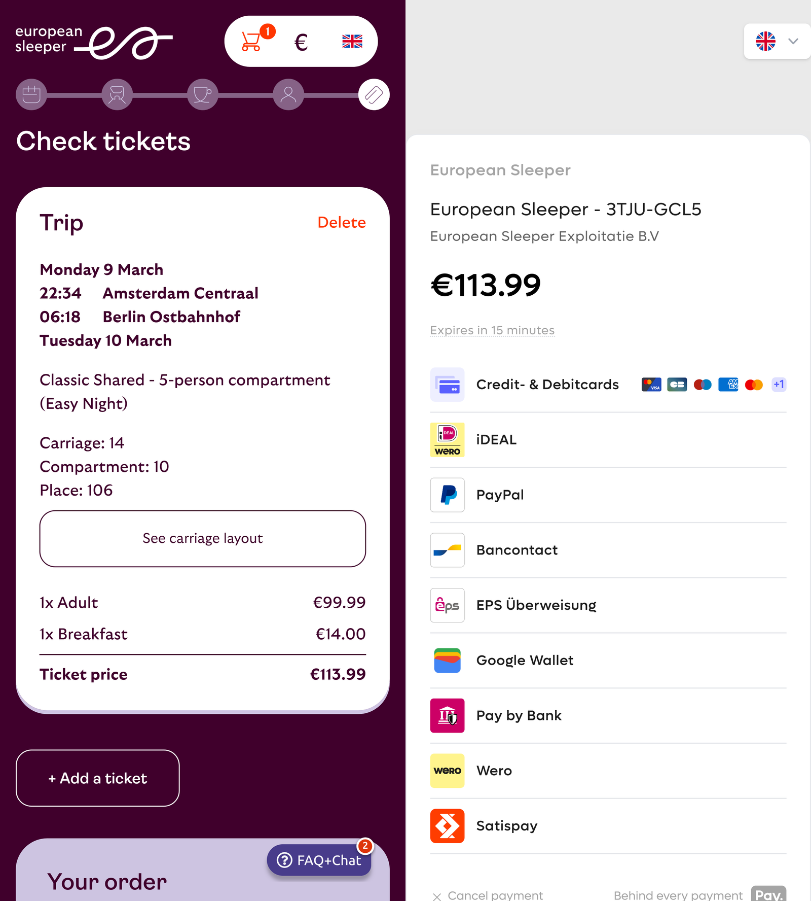European Sleeper: Routes, Cabins, Prices – Night Ride